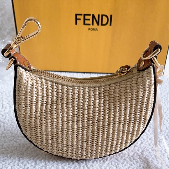 Fendi | Bags | Fendi Nano Fendigraphy Natural Raffia And Cotton Fiber ...
